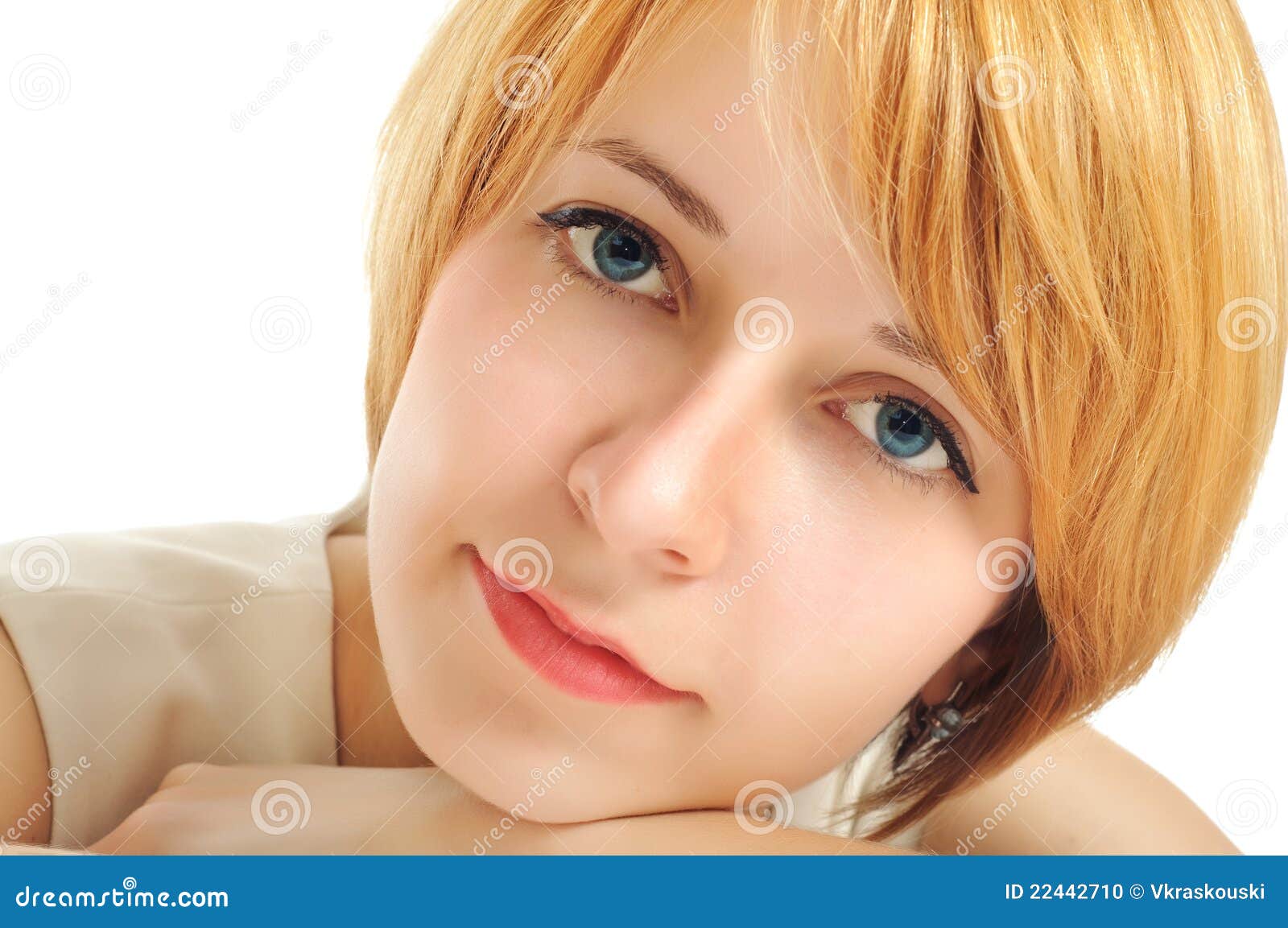 Close-up Portrait of a Smiling Student Girl Stock Photo - Image of hand ...