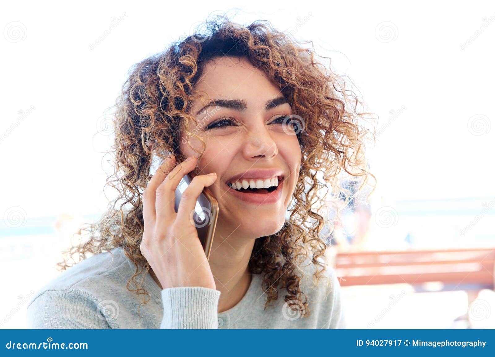 Close Up Smiling Young Woman Talking on Cellphone Outside Stock Image ... Close Up Smiling Young Woman Talking on Cellphone Outside Stock Image ...