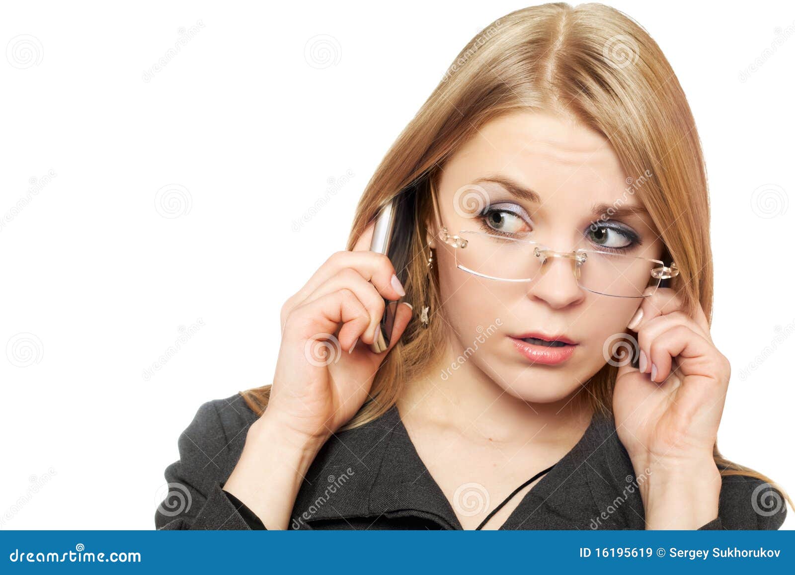 Close-up Surprised Amused Redhead Middle-aged Housewife Folding Lips ...