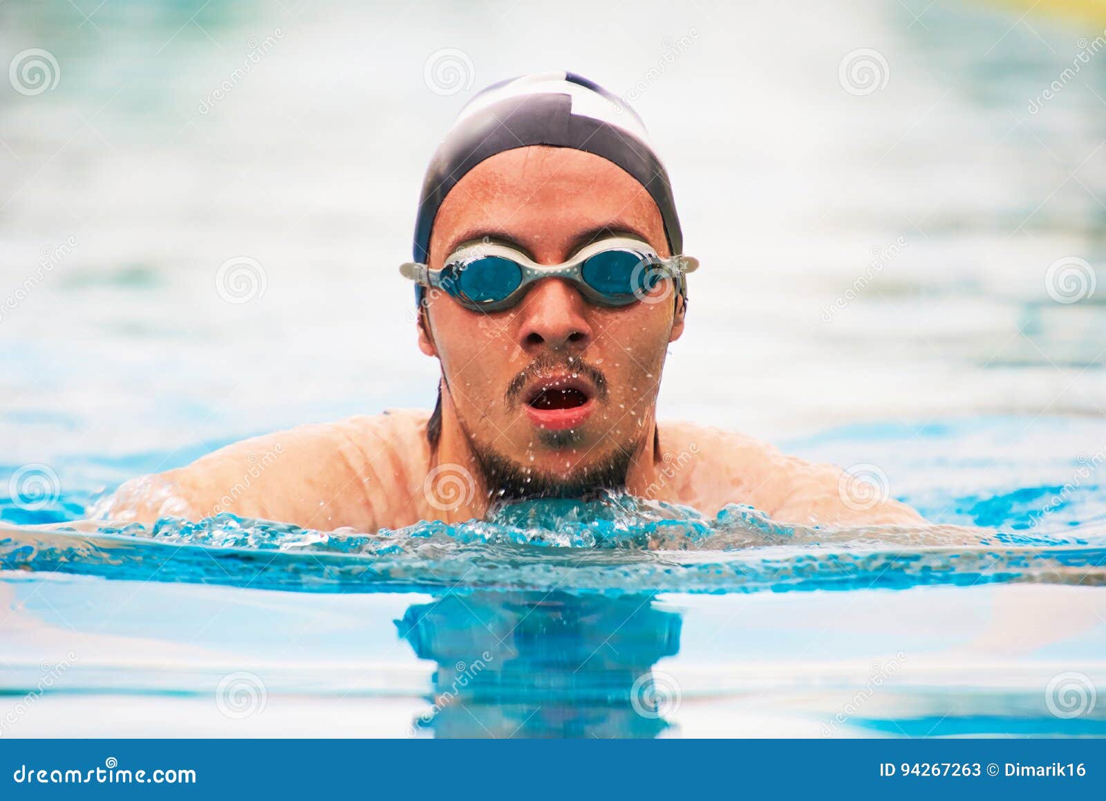 Close-up Portrait of Swimmer Man Stock Image - Image of race, adult ...