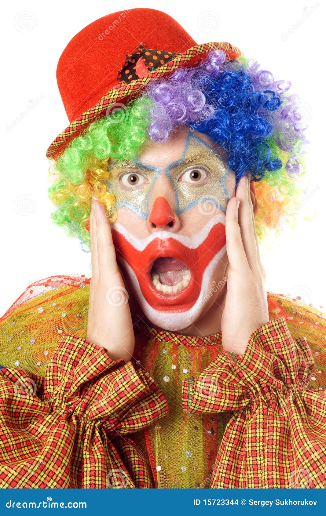 Close-up Portrait of a Terrified Clown Stock Photo - Image of bizarre ...