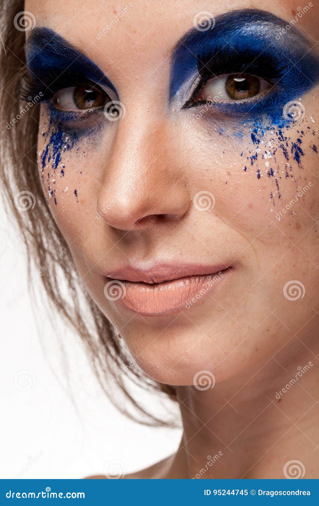 Close Up Portrait Of Woman With Creative Make Up Stock Image Image Of