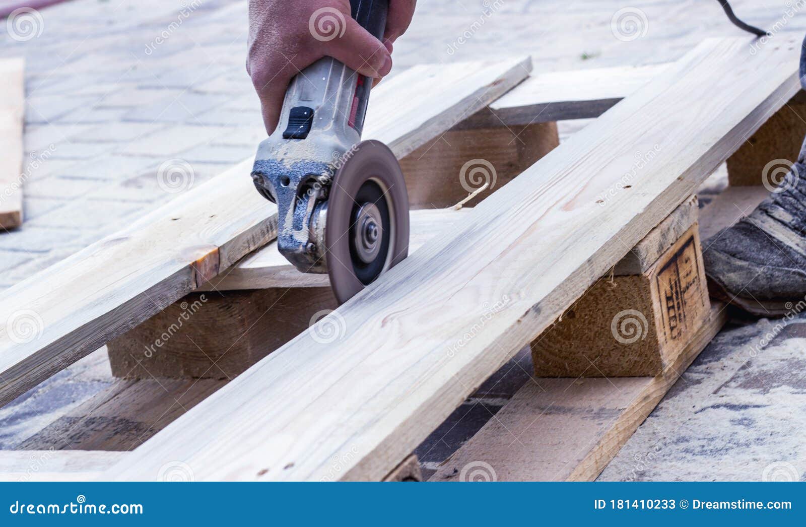 Close Up Portrait of Workers Hands at Carpenter Workspace Refining the ...