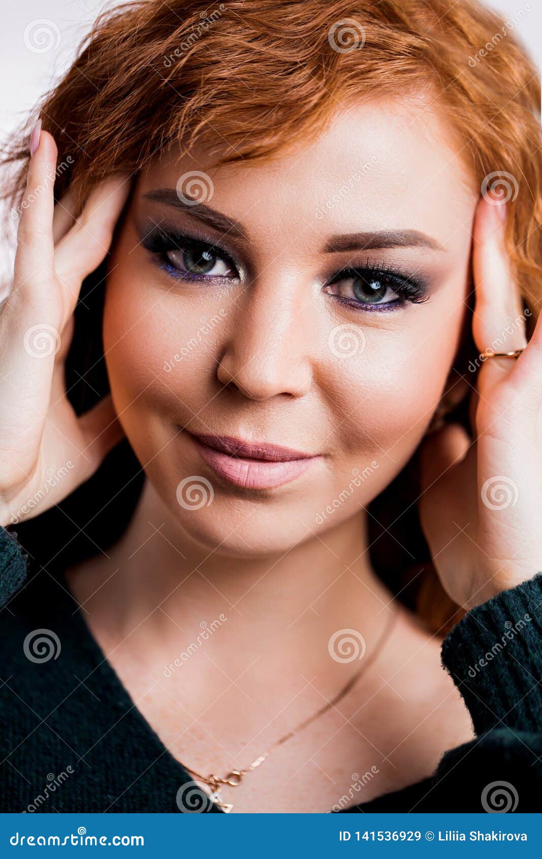 Close Up Portrait Of Young Beautiful Redhead Girl Stock Image Image
