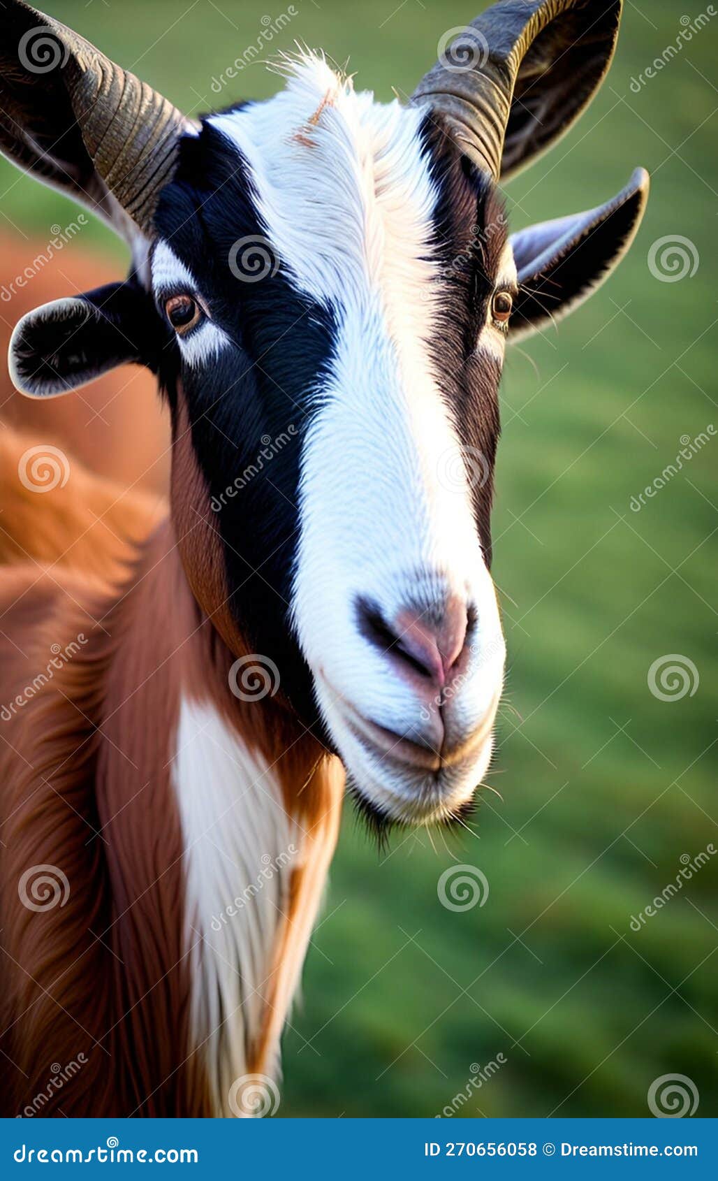 Portrait of a Young Goat , Ai Generated Stock Illustration ...