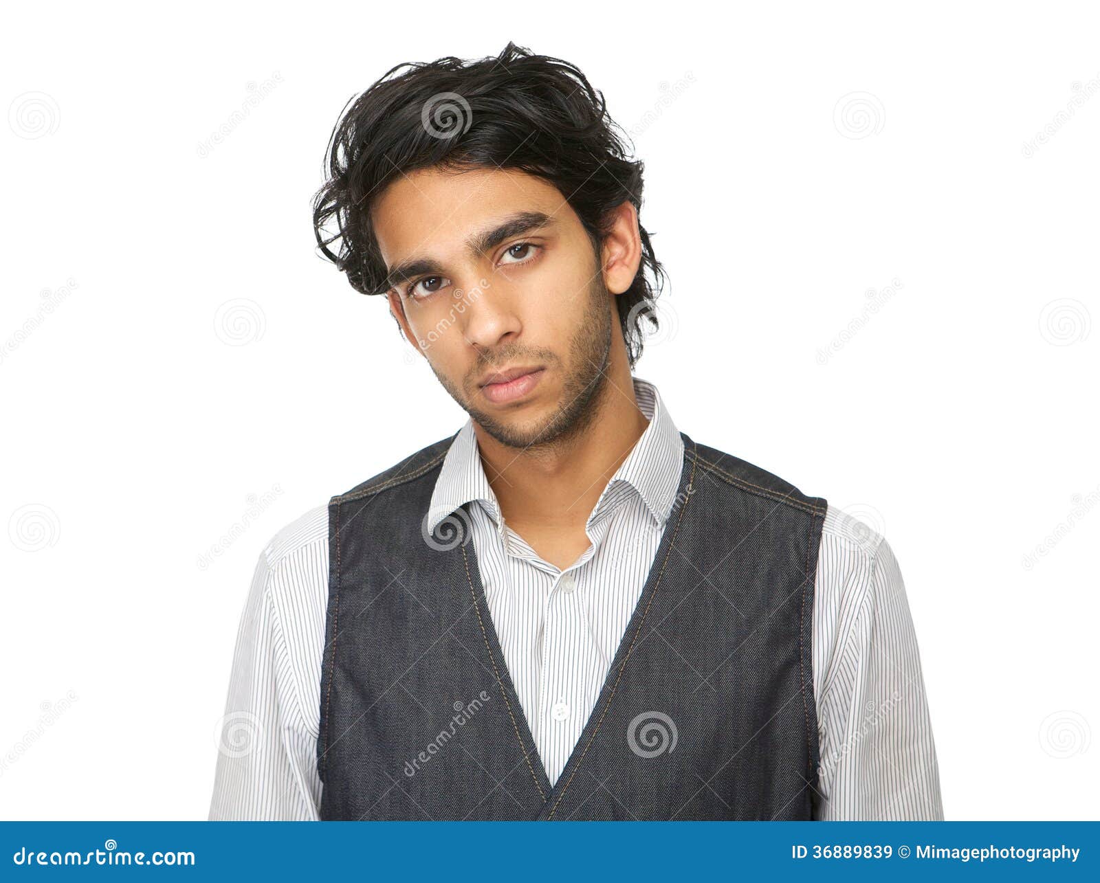 Close Up Portrait of a Young Man with Serious Expression Stock Image ...