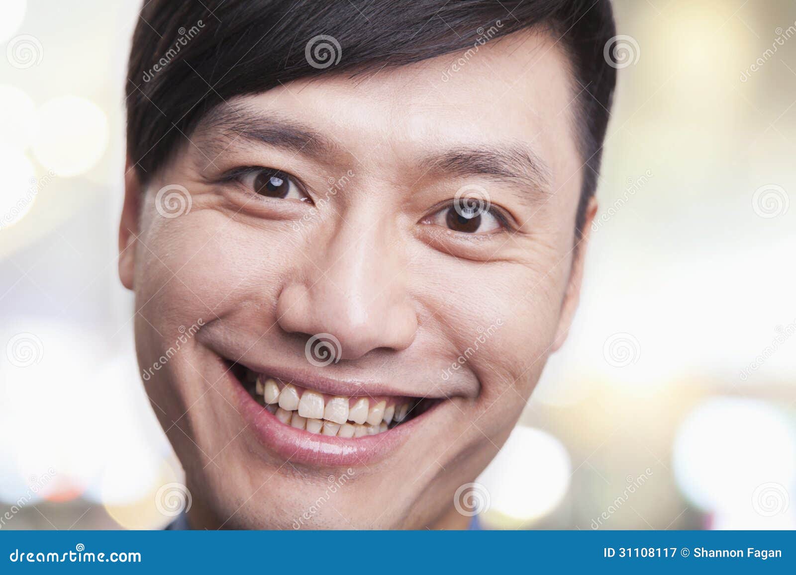 Close Up Portrait of Young Man Smiling and Looking into Camera, Beijing ...
