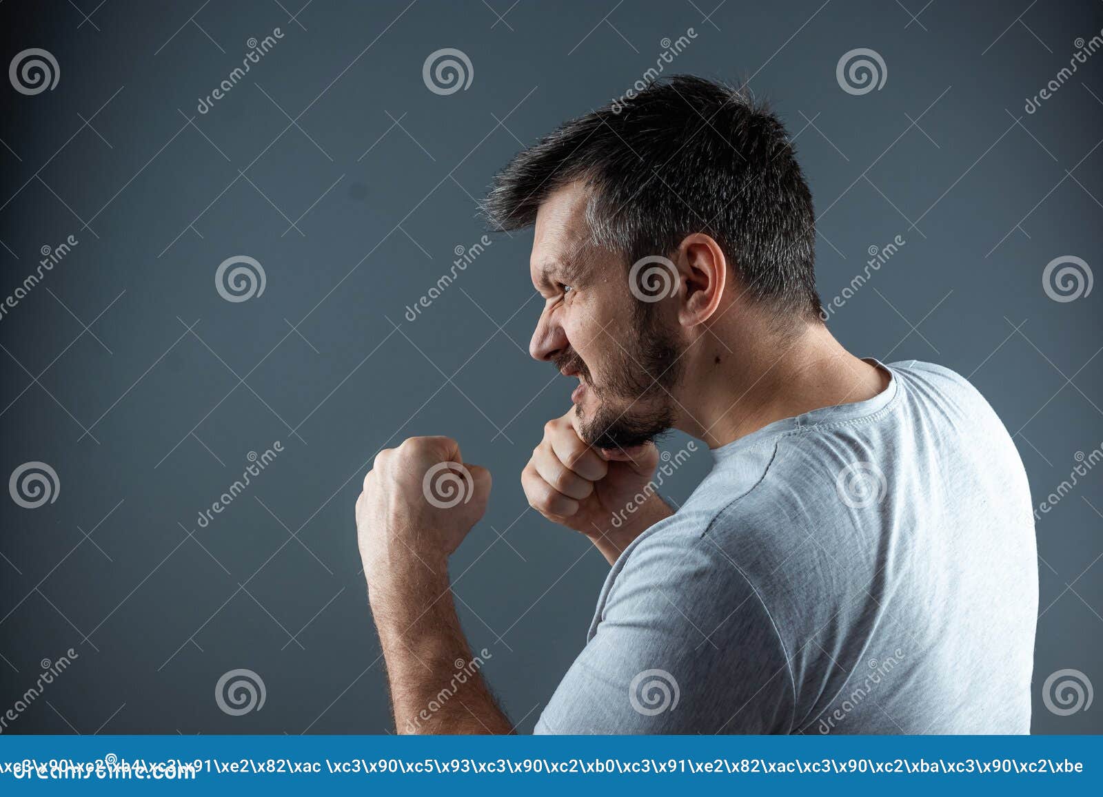 Close-up, Portraits of a Man Preparing for a Fight. Self-digging ...
