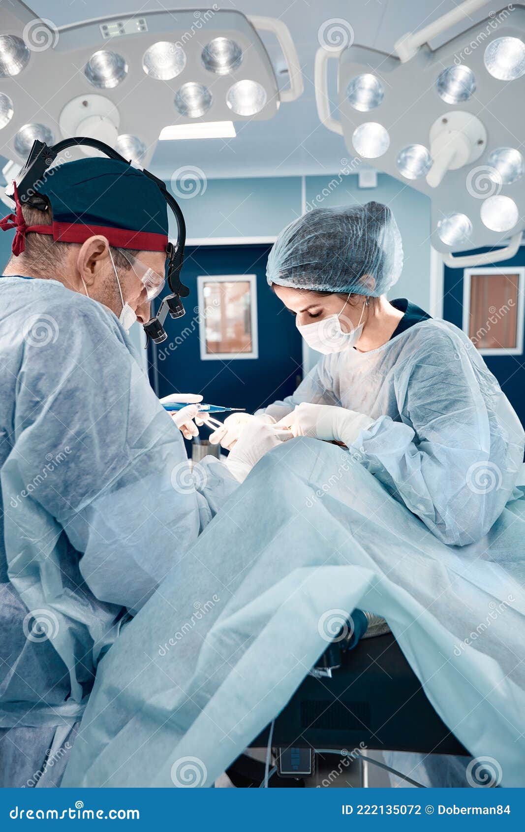 Close-up Portraits of Surgeons during Plastic Surgery. Stock Photo ...