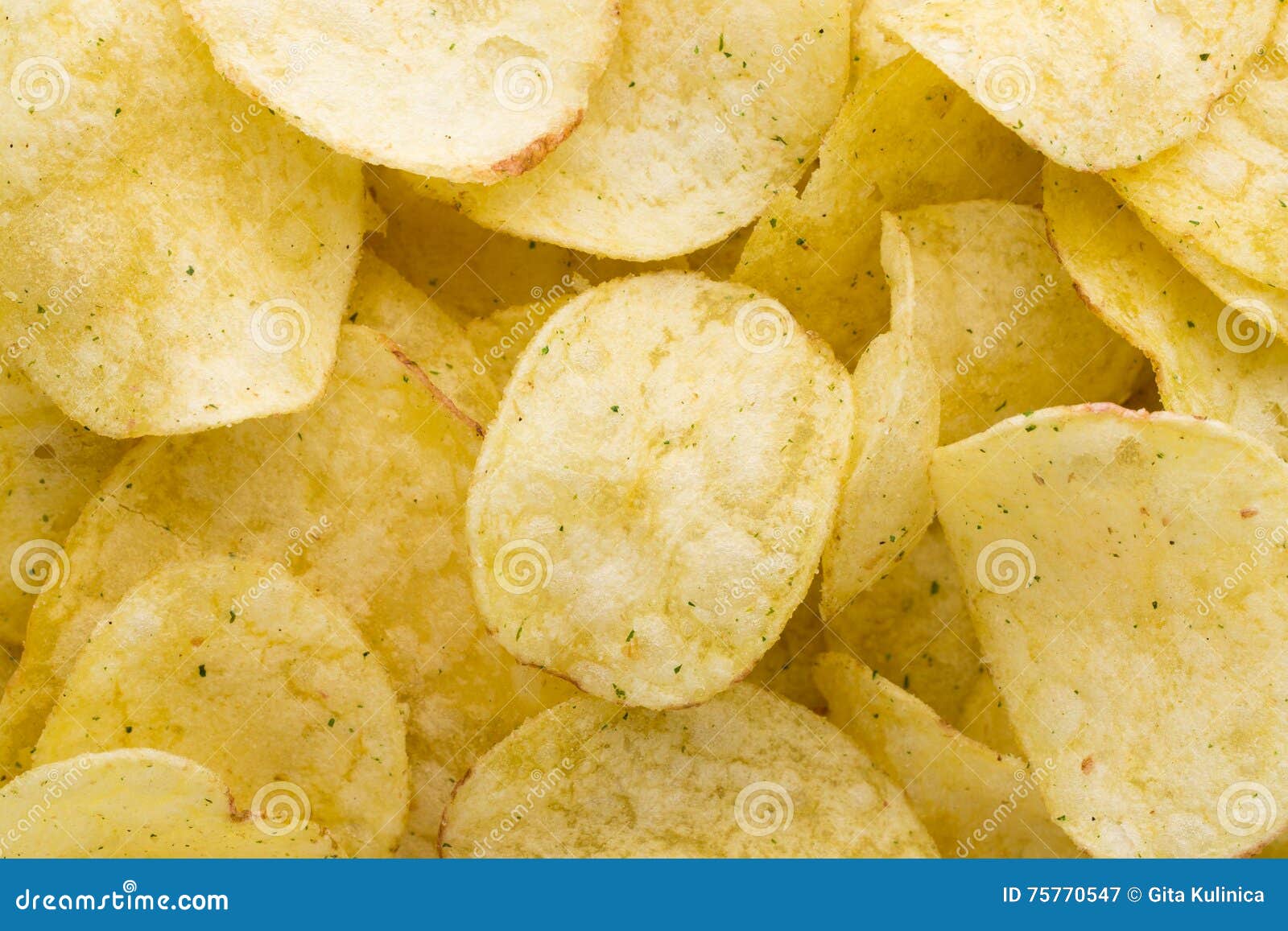 Close Up Potato Chips on Top View Background. Stock Image - Image of ...