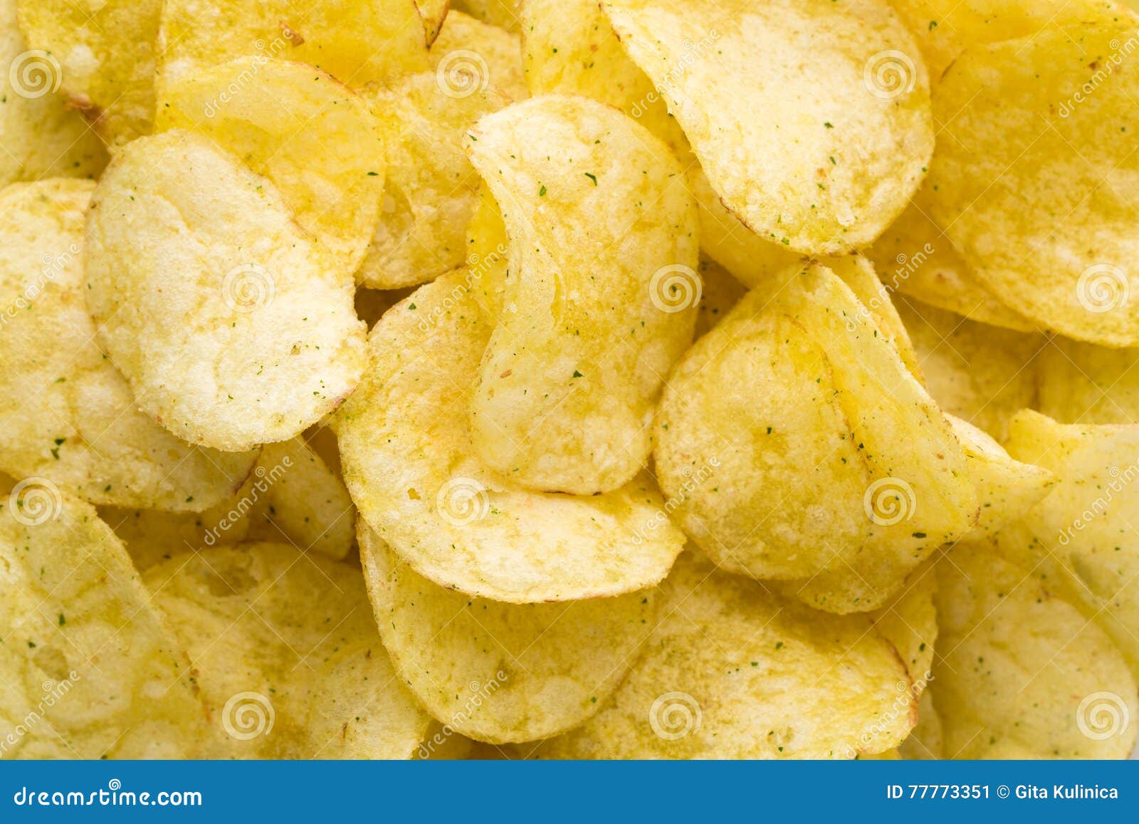 Close Up Potato Chips on Top View Background. Stock Image - Image of ...