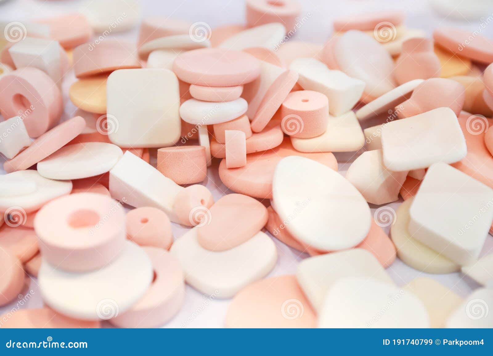 Close up powder puff stock image. Image of brush, elegance - 191740799