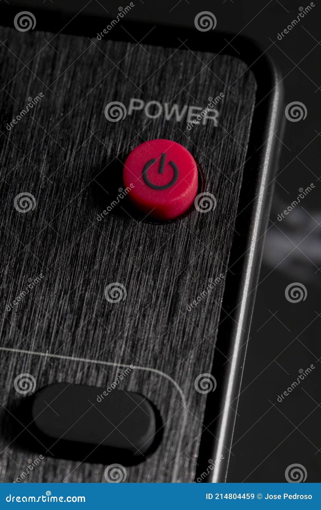 Close-up of Power Button on - Off on Remote Control for TV and Audio in ...
