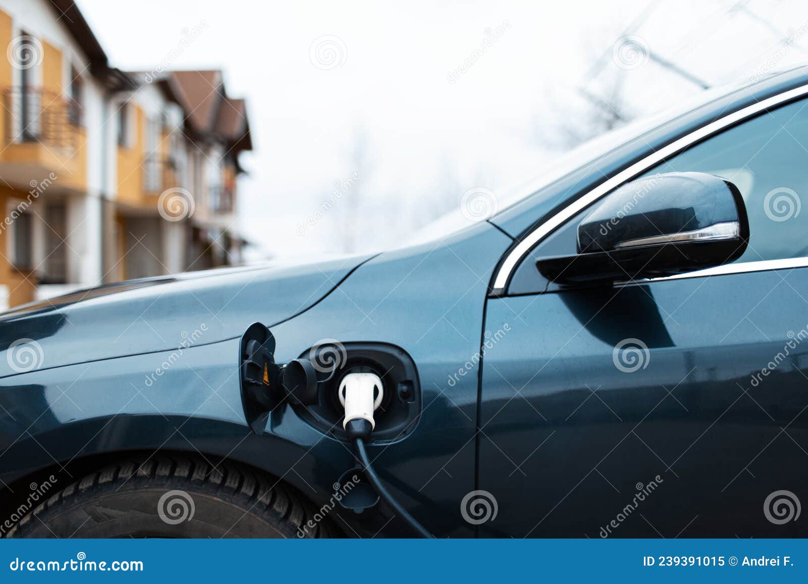 Close-up of Power Cable of Electric Car on Charging Station Stock Image ...