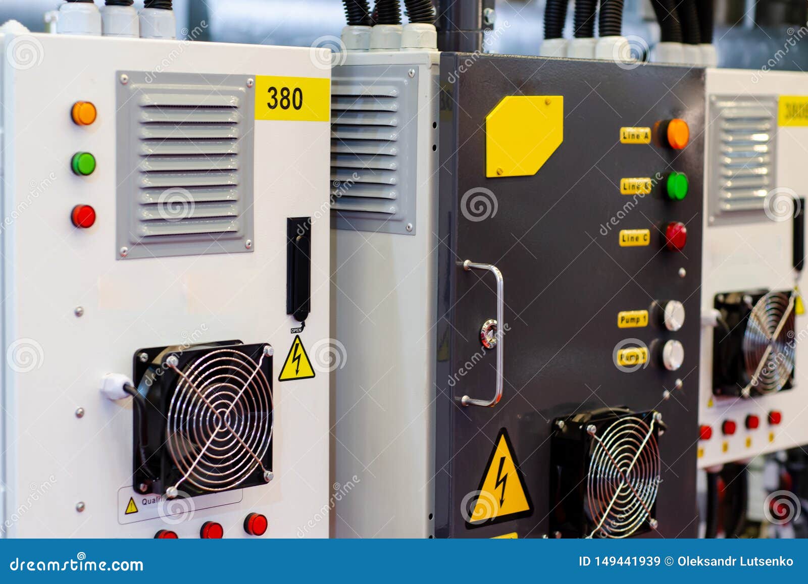 Close-up of Power Distribution Panels. Stock Image - Image of equipment ...