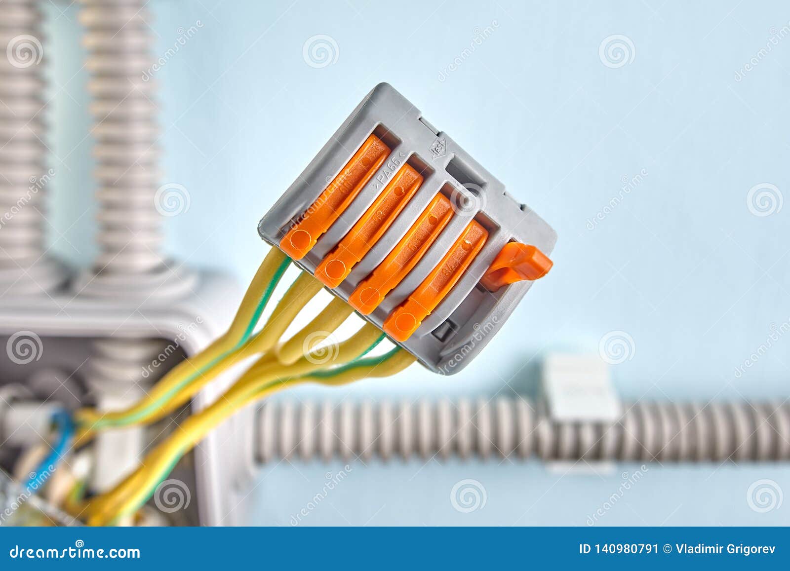 Close-up of Power Distribution Terminal Block Stock Image - Image of ...