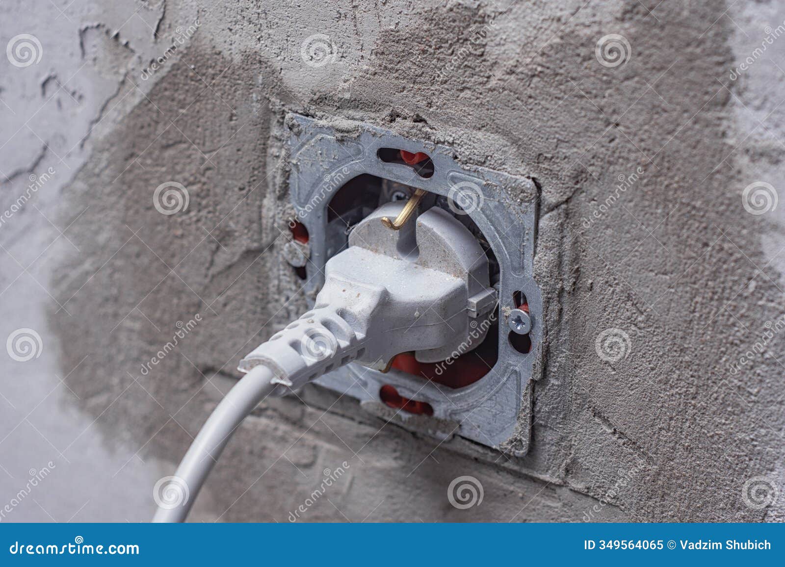 Close-Up of a Power Plug Connected To an Electrical Socket during ...