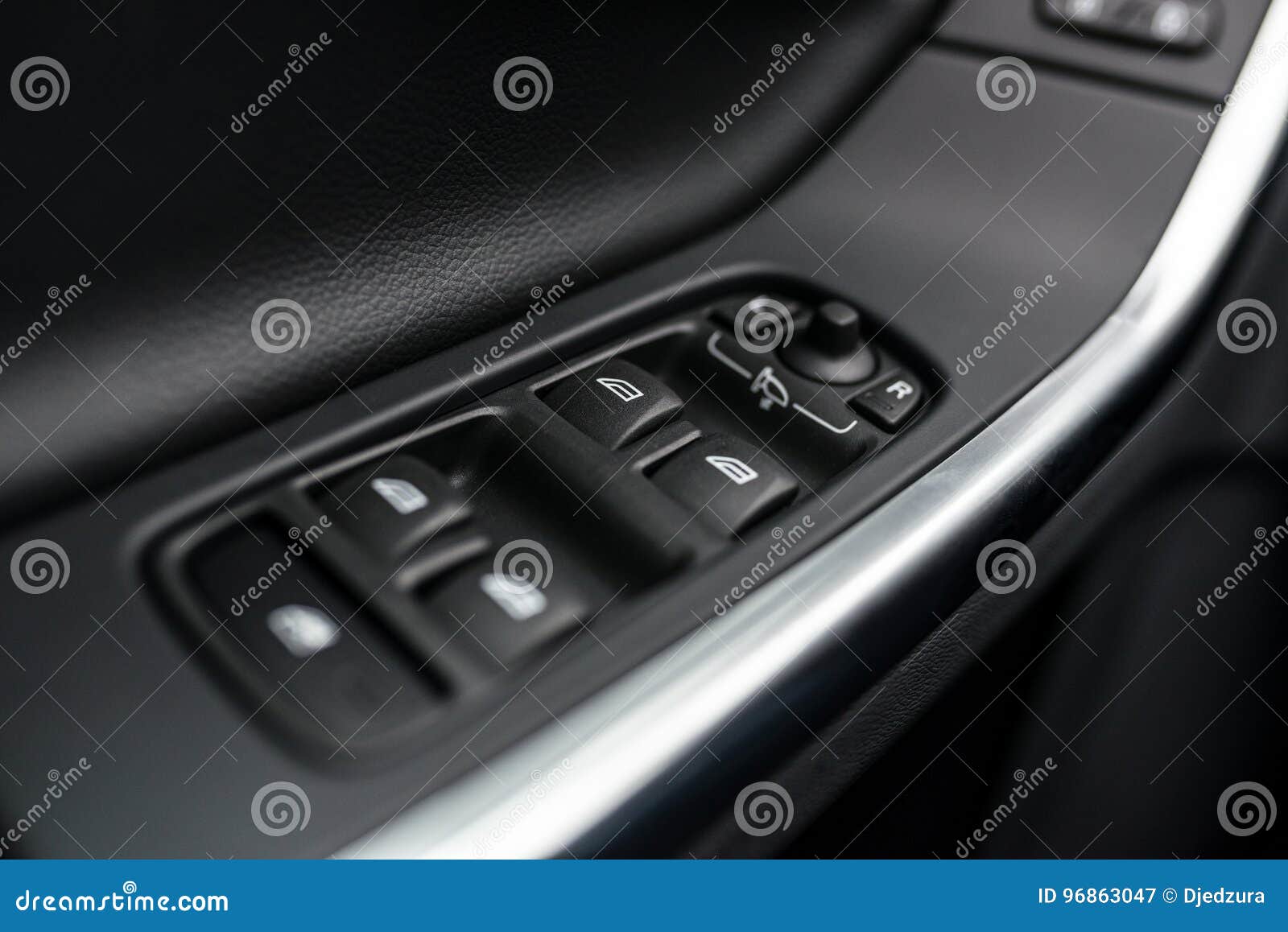 Close-up on Power Windows and Mirrors Control Buttons Stock Image ...