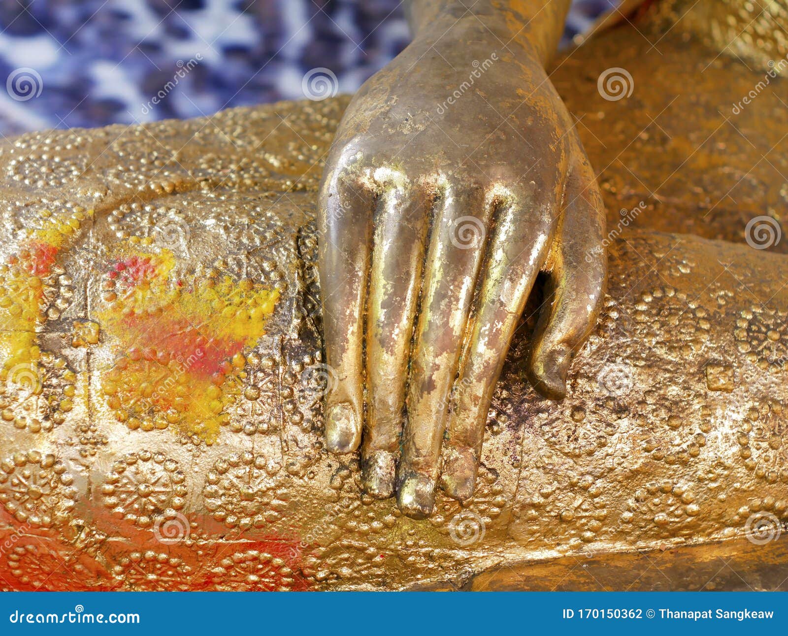 Close Up Praying Hands Of Buddha. Praying Hands Golden Of Buddha ...