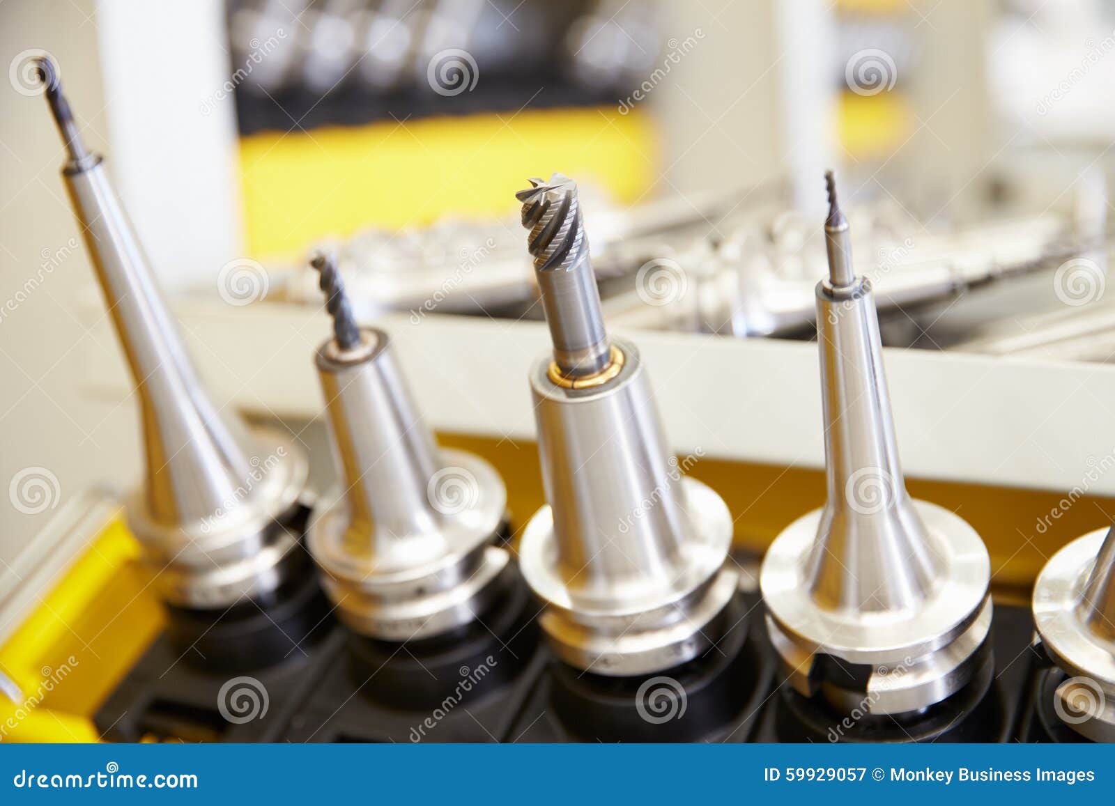 Close Up of Precision Tools Used on CNC Machinery Stock Image - Image ...