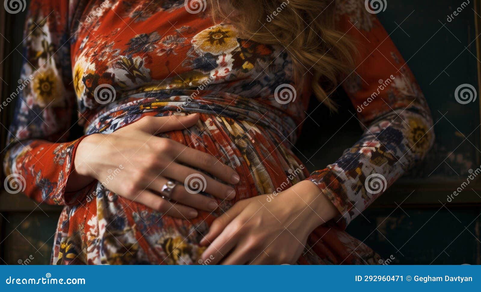 Close Up Of Pregnant Woman Cute Pregnant Woman Lonely Pregnant Woman