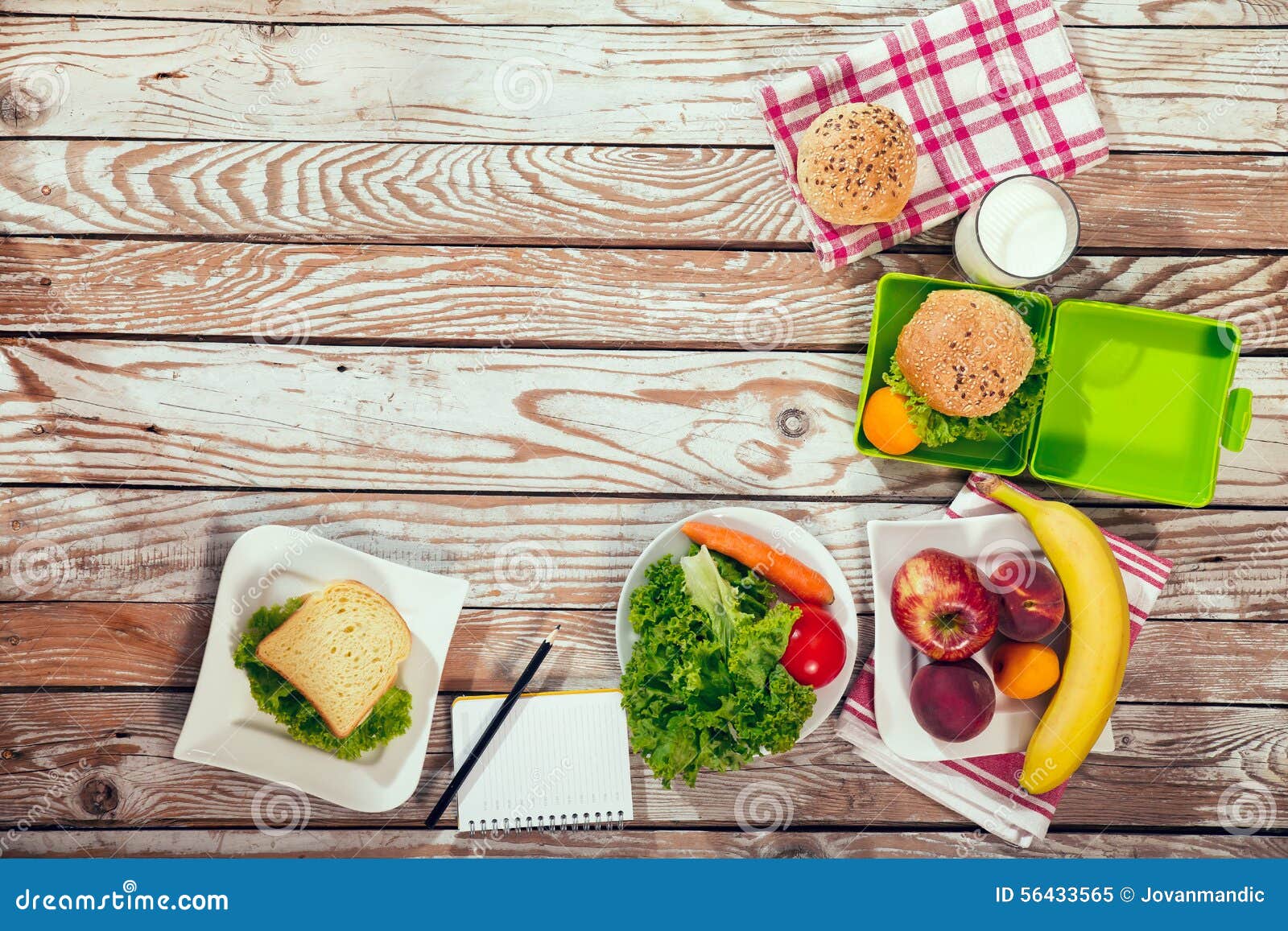 Close-up Prepared by School Lunches on the Background Stock Image ...