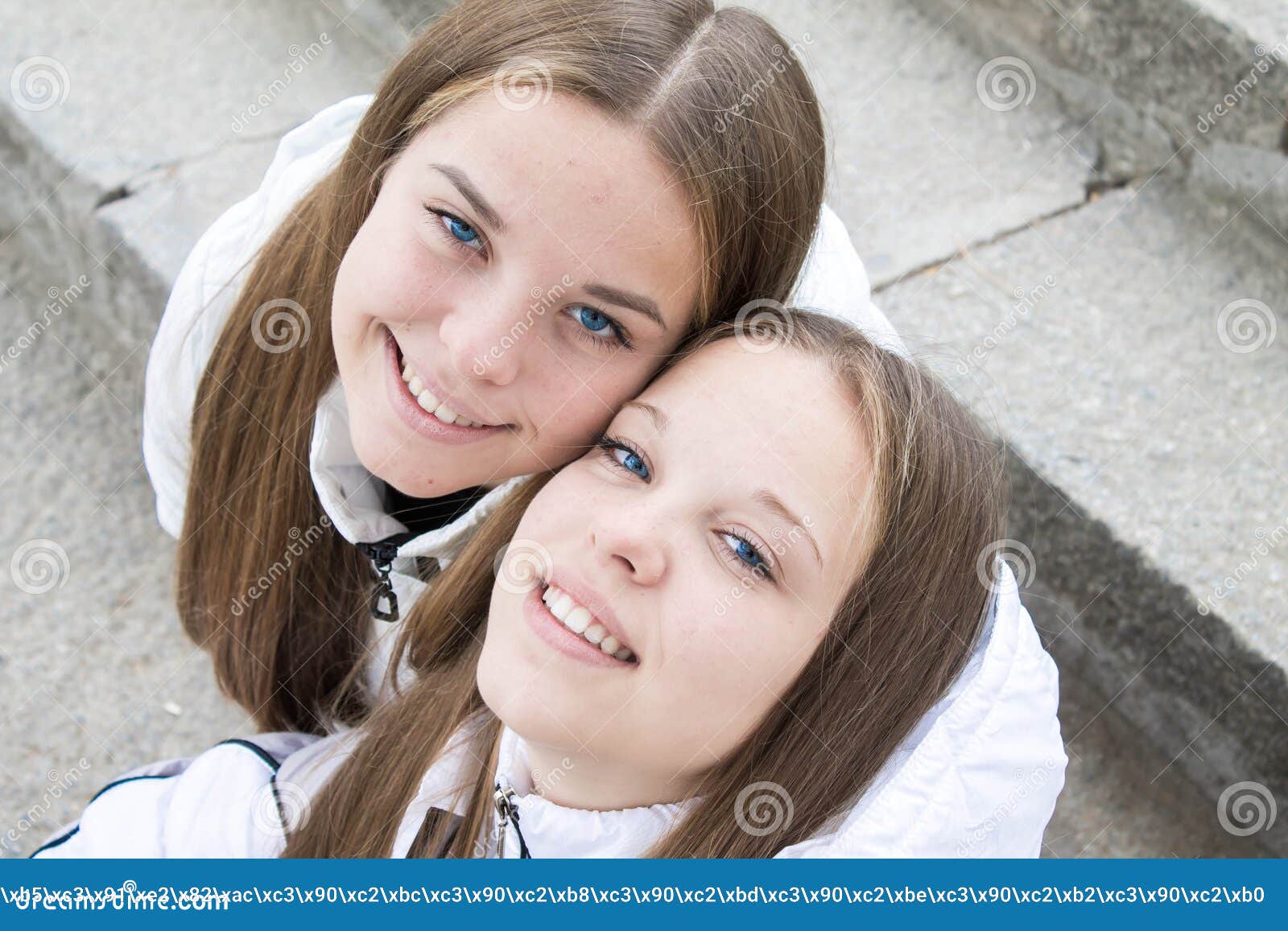 Close-up of pretty twins stock image. Image of human - 27325013