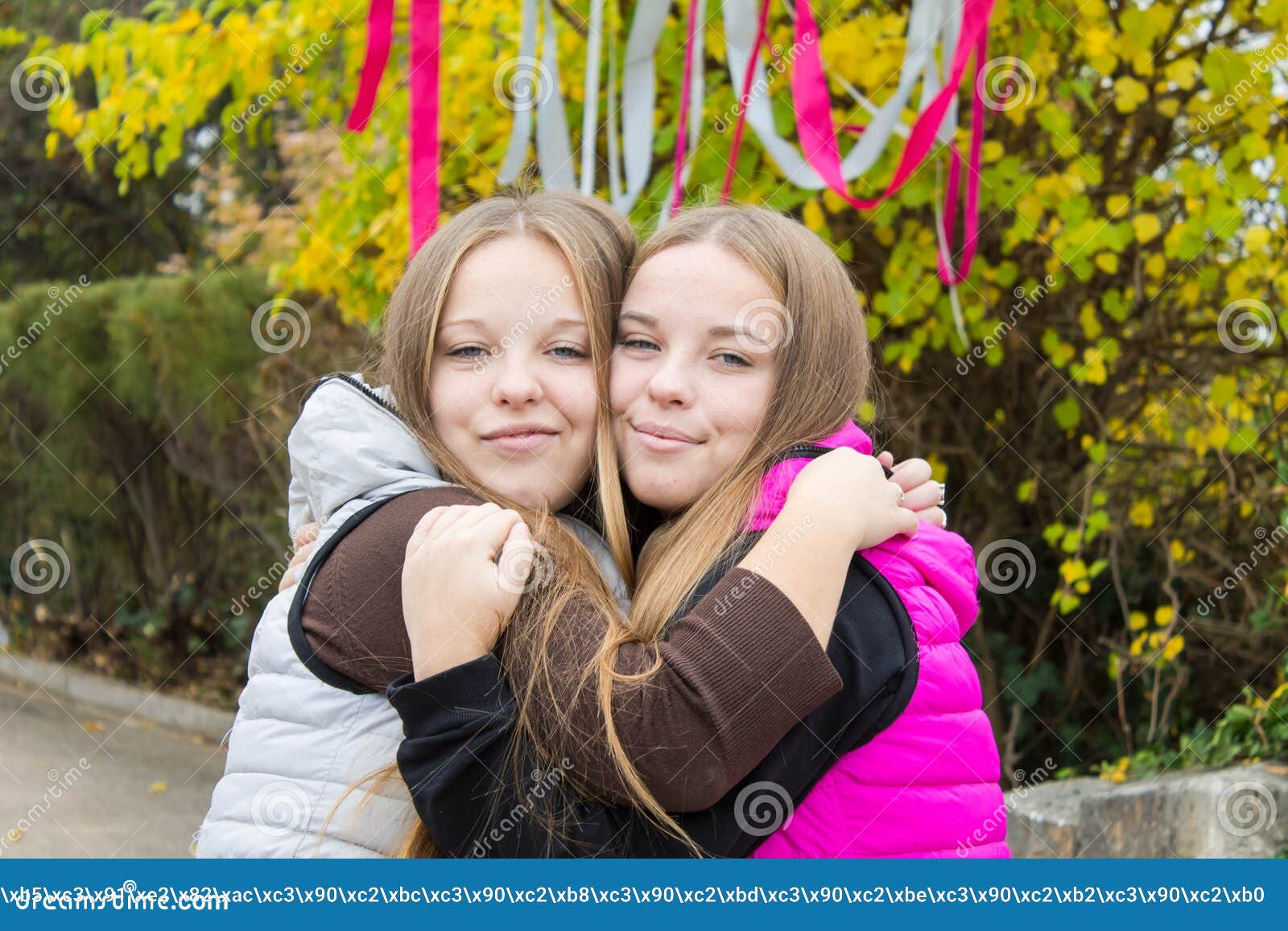 Close-up of pretty twins stock photo. Image of people - 27325880