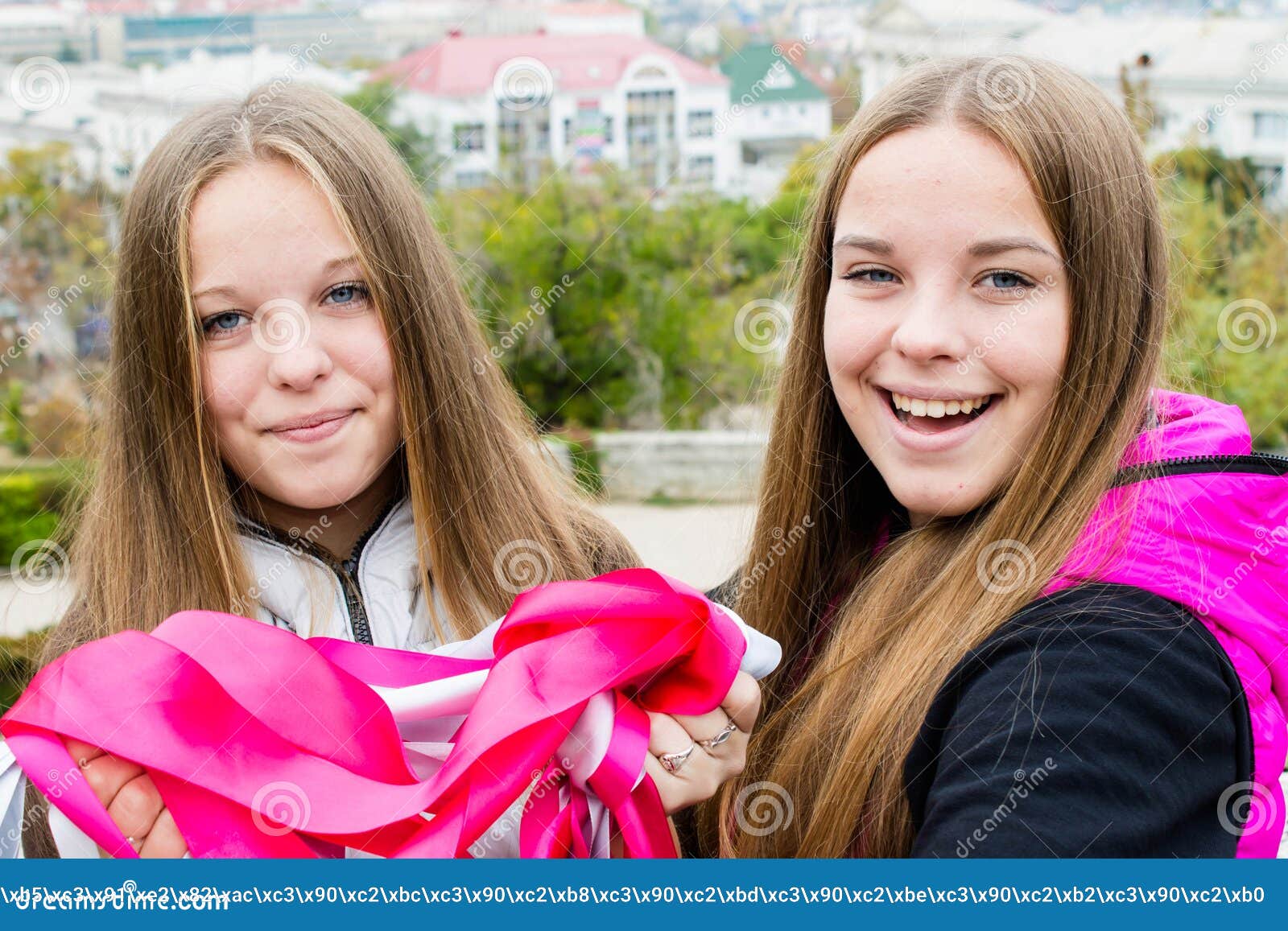 Close-up of pretty twins stock image. Image of ladder - 27325957