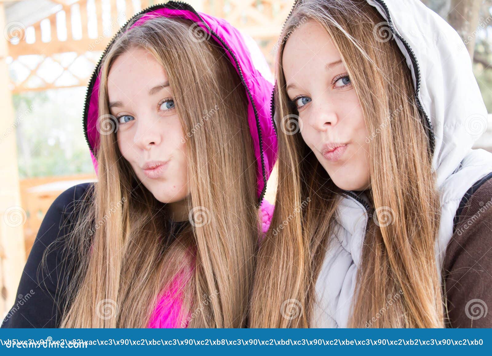 Close-up of pretty twins stock photo. Image of human - 27326252