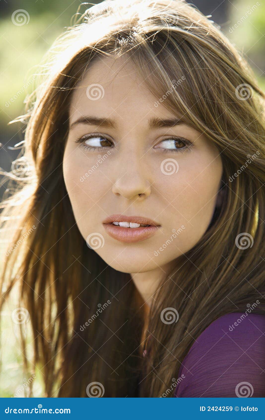 Close-up of pretty woman. stock image. Image of long, pretty - 2424259