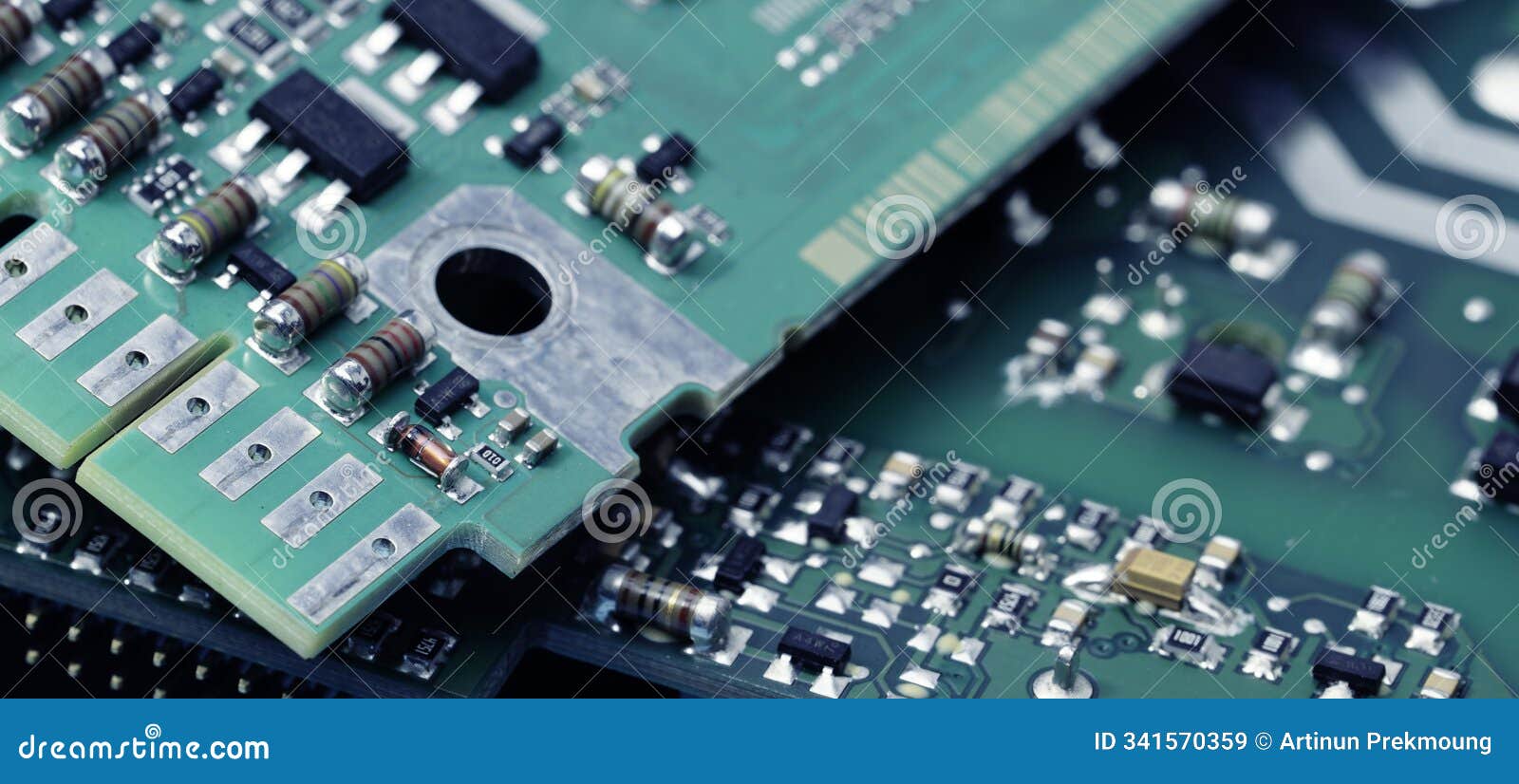 Close-up of a Printed Circuit Board or PCB Featuring Wiring and ...