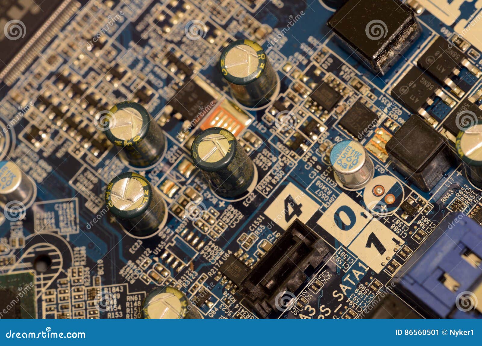 Close Up Of Circuits Electronic On Mainboard Technology Computer ...