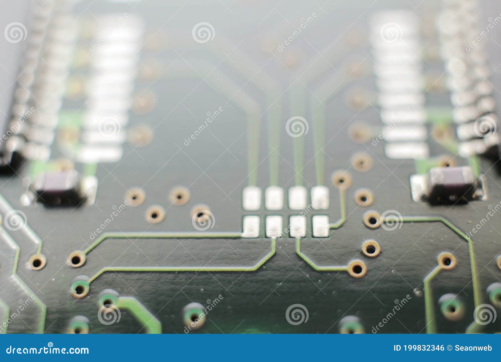 Close Up of a Printed Computer Circuit Board Stock Photo - Image of ...