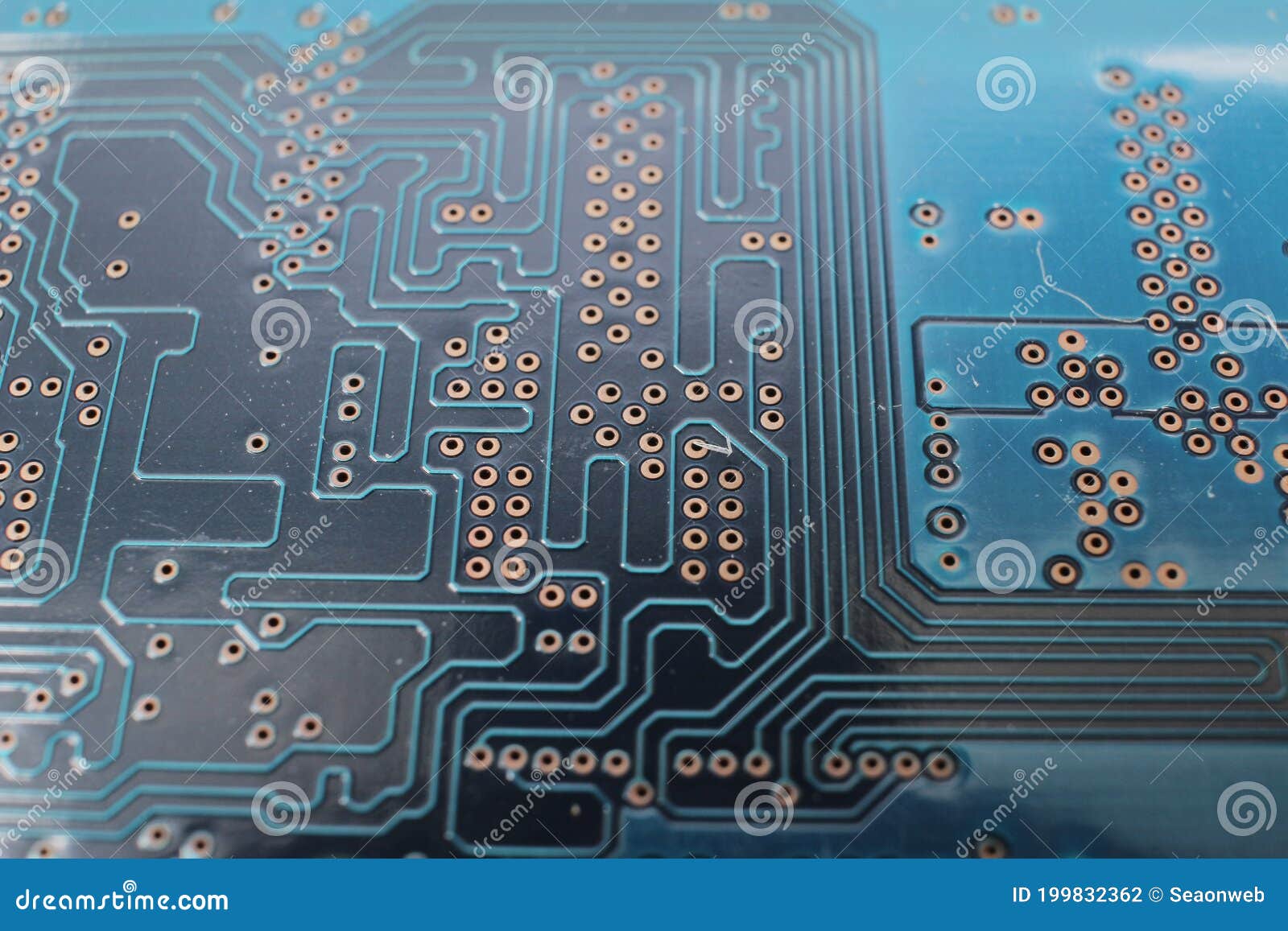 Close Up of a Printed Computer Circuit Board Stock Photo - Image of ...