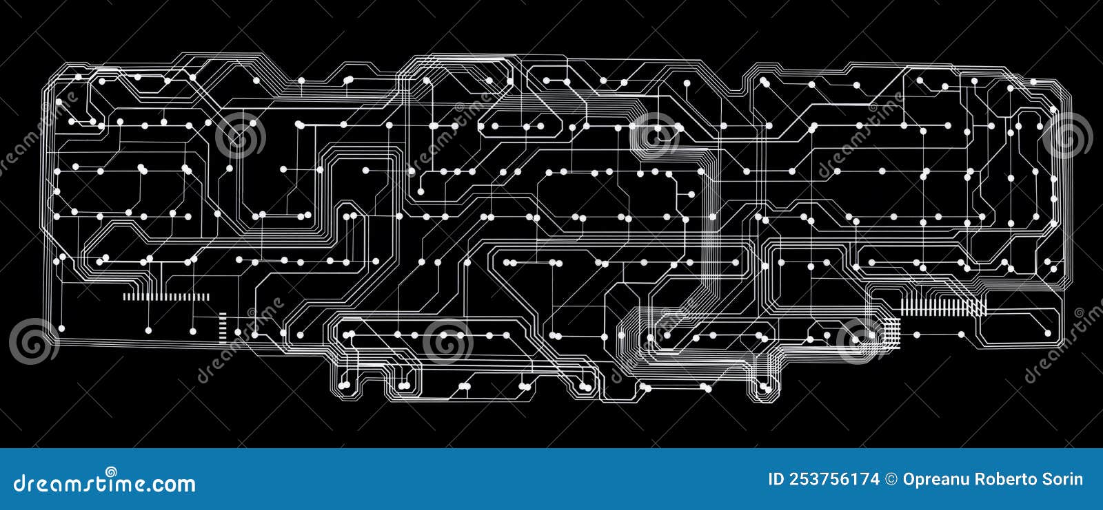 Close Up Printed Keyboard Circuit Stock Illustration - Illustration of ...