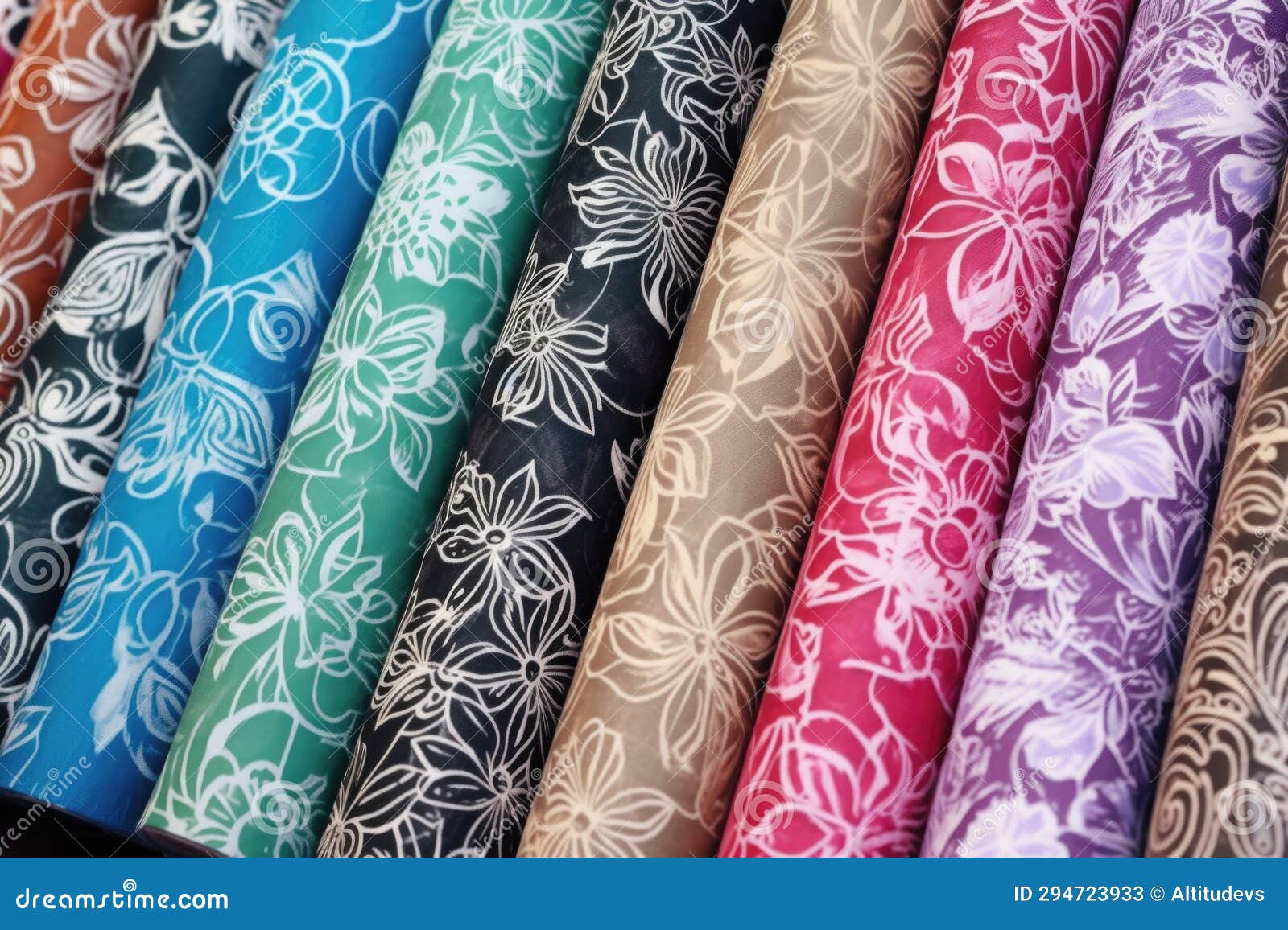 Close-up of Printed Patterns on Scrapbooking Paper Rolls Stock Image ...