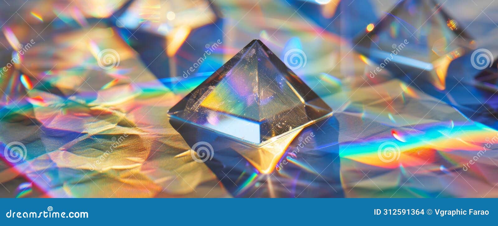 Close-up of a Prism with Light Refraction - Optical Physics Concept ...