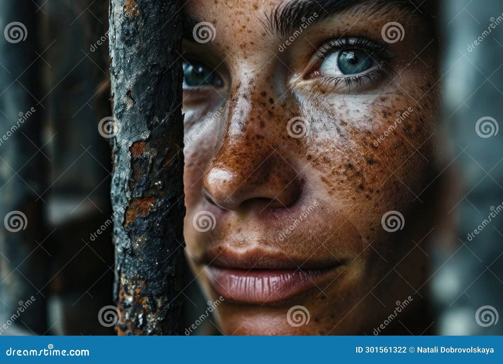 Close-up of a Prisoner Behind Bars in Jail Stock Photo - Image of bars ...