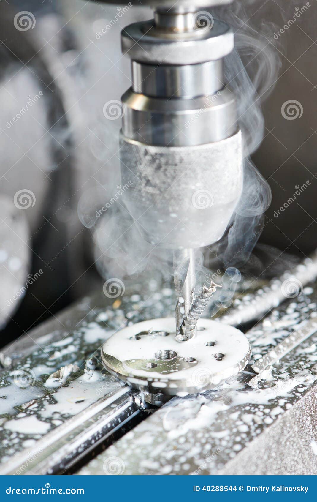Close-up Process of Metal Drill Machining Stock Photo - Image of ...