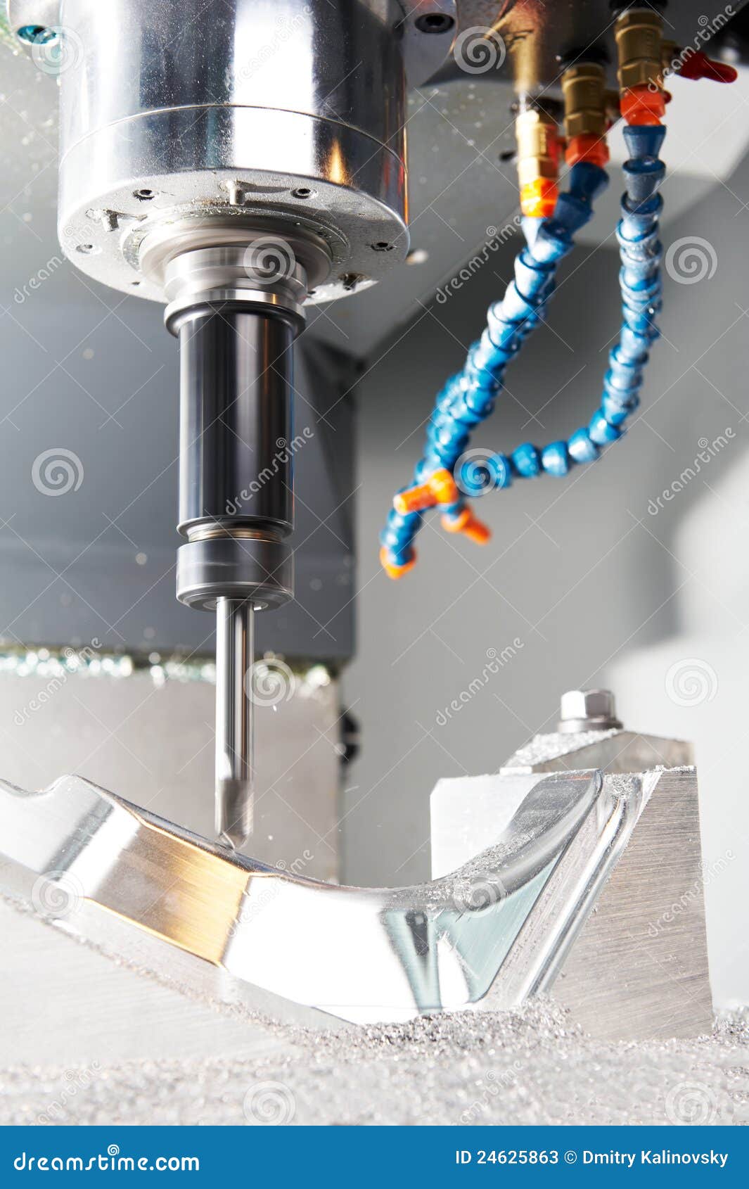 Close-up Process of Metal Machining by Mill Stock Image - Image of ...