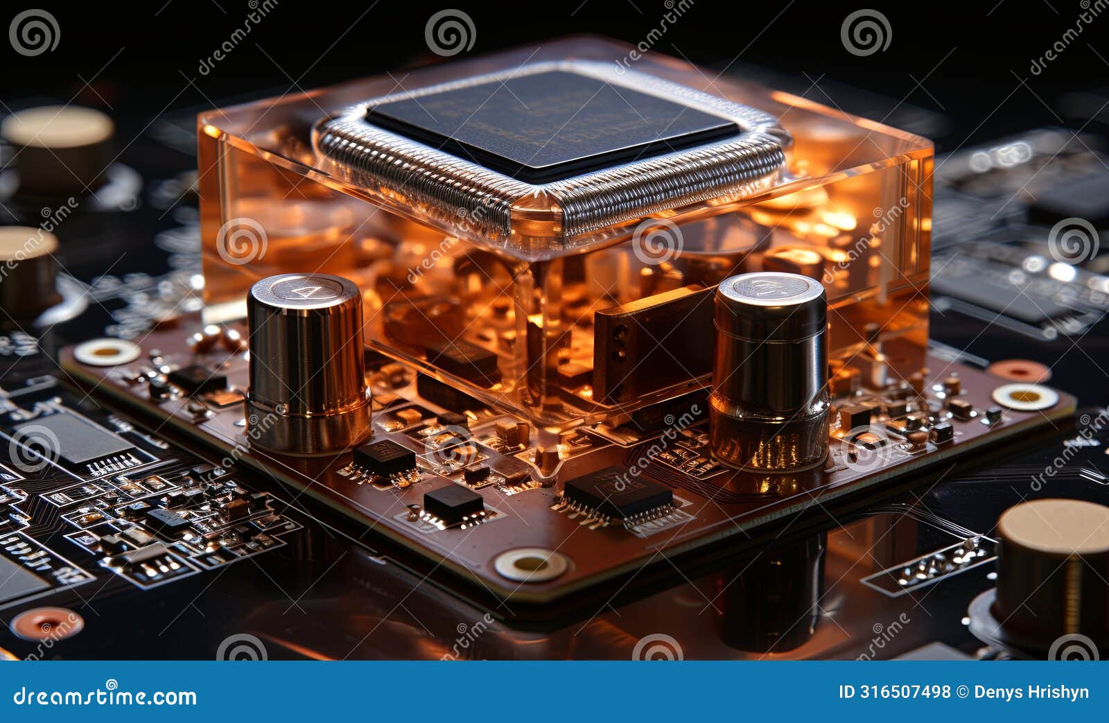 Close Up of Processor on Motherboard Stock Photo - Image of motherboard ...