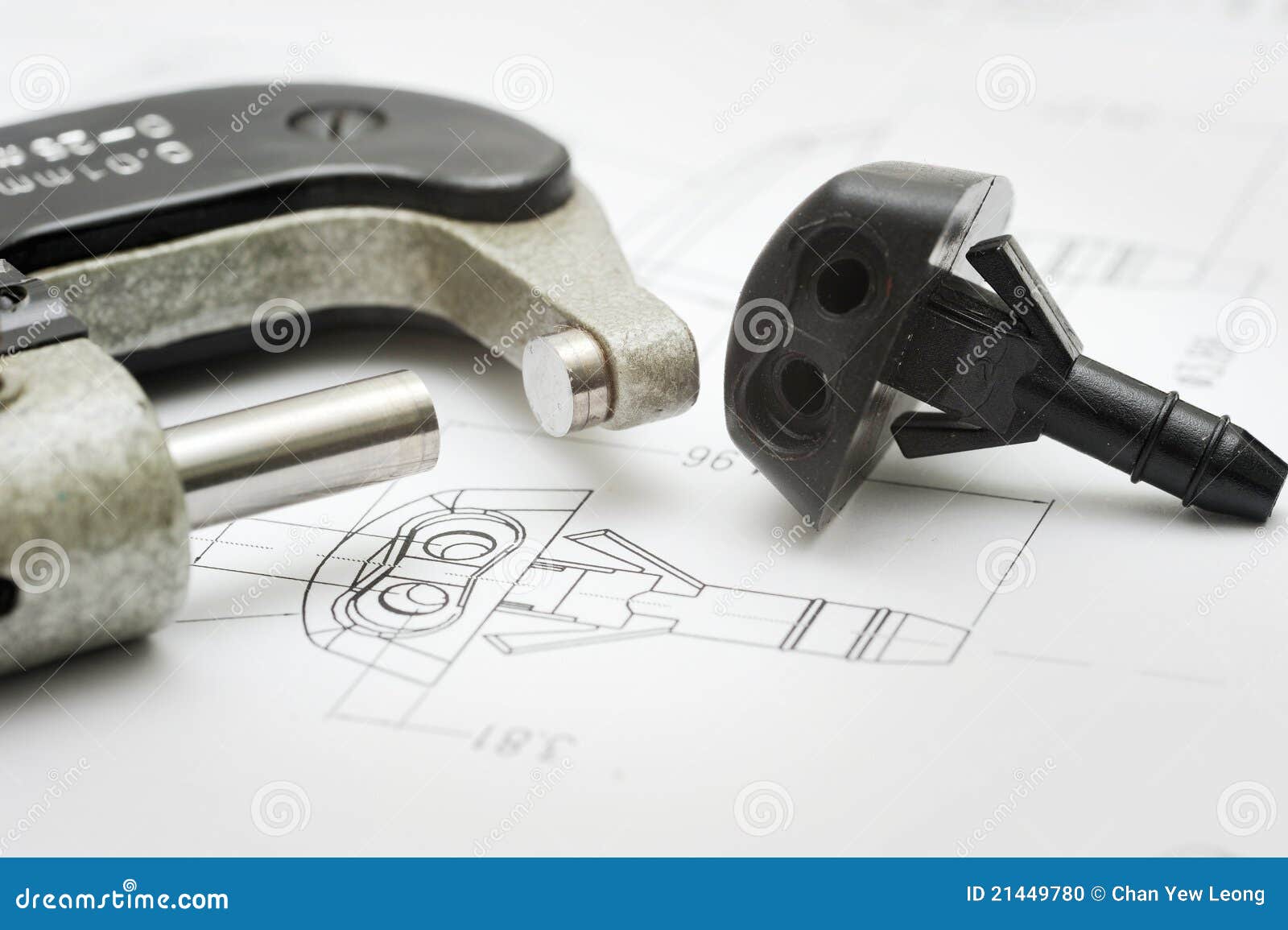 Close Up of Product Drawing and Measurement Tool Stock Photo - Image of ...