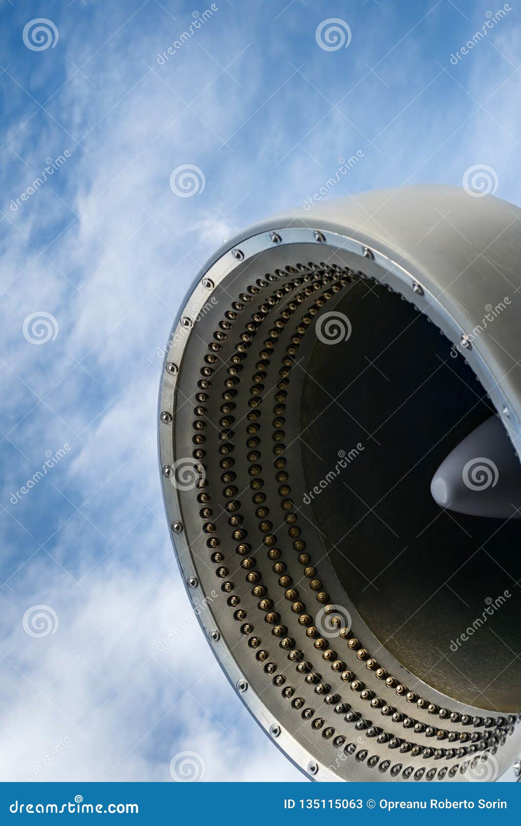 Close Up Professional Artificial Snow Machine Cannon on Cloudy Sky ...