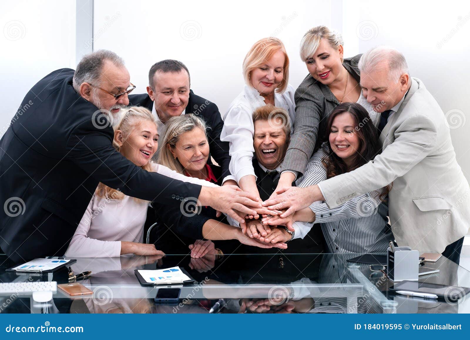 Close Up. Professional Business Team Showing Their Unity Stock Image ...