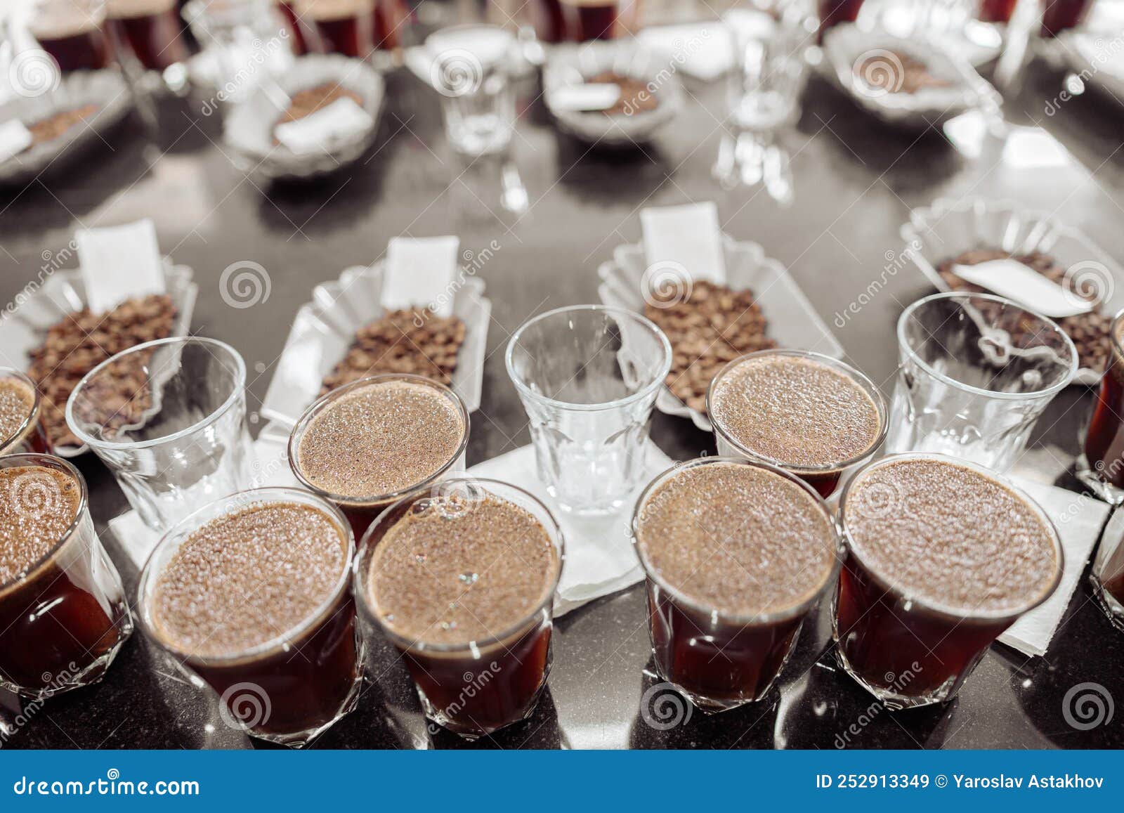 Professional Coffee Cupping, Coffee Tasting in Africa Stock Image ...