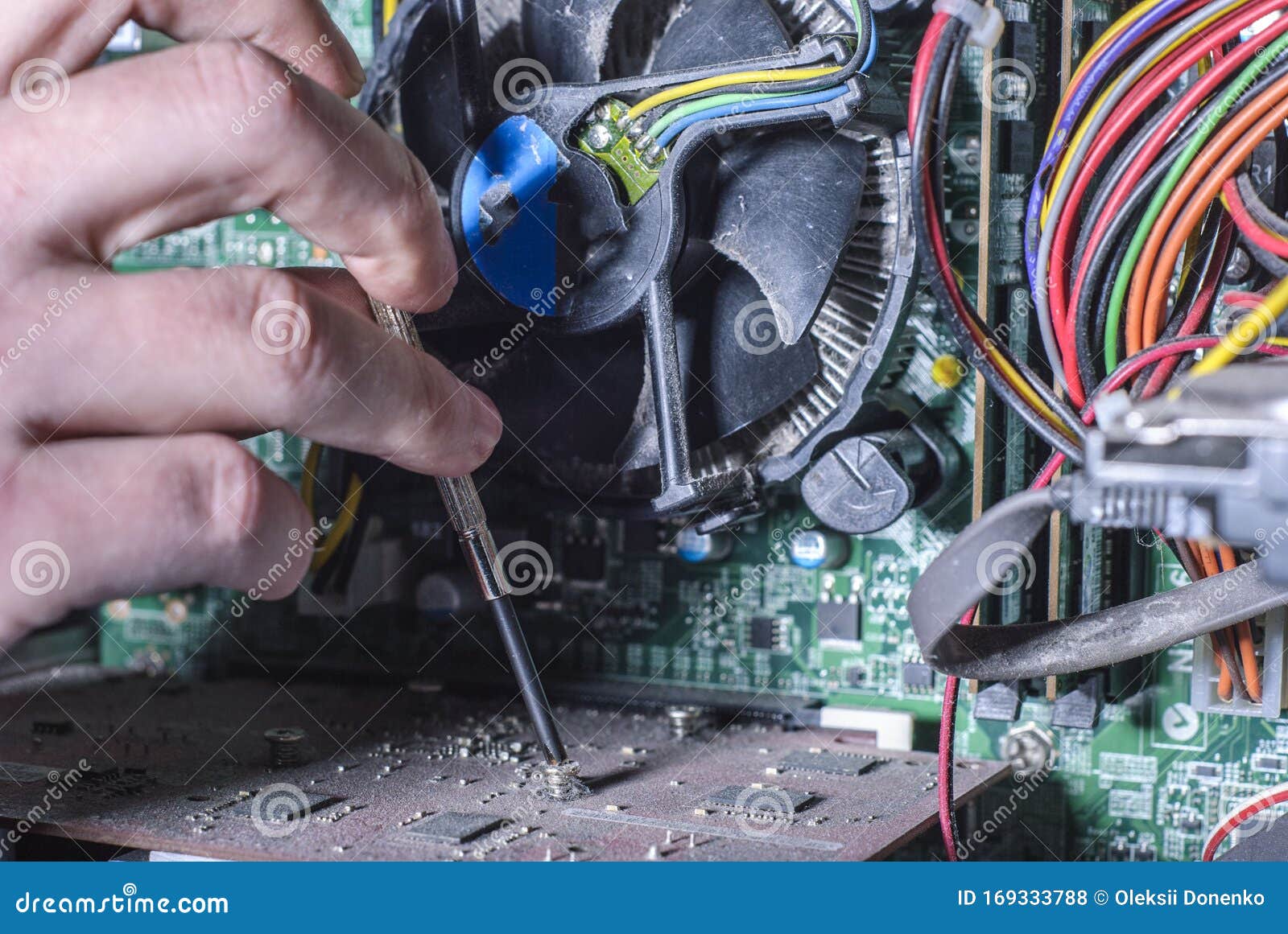 Close-up of Professional Equipment Master Repairing Computer Software ...