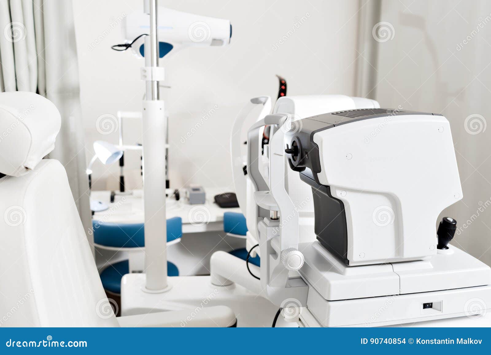Close Up of Professional Eye Testing Equipment. Modern Eye Testing ...