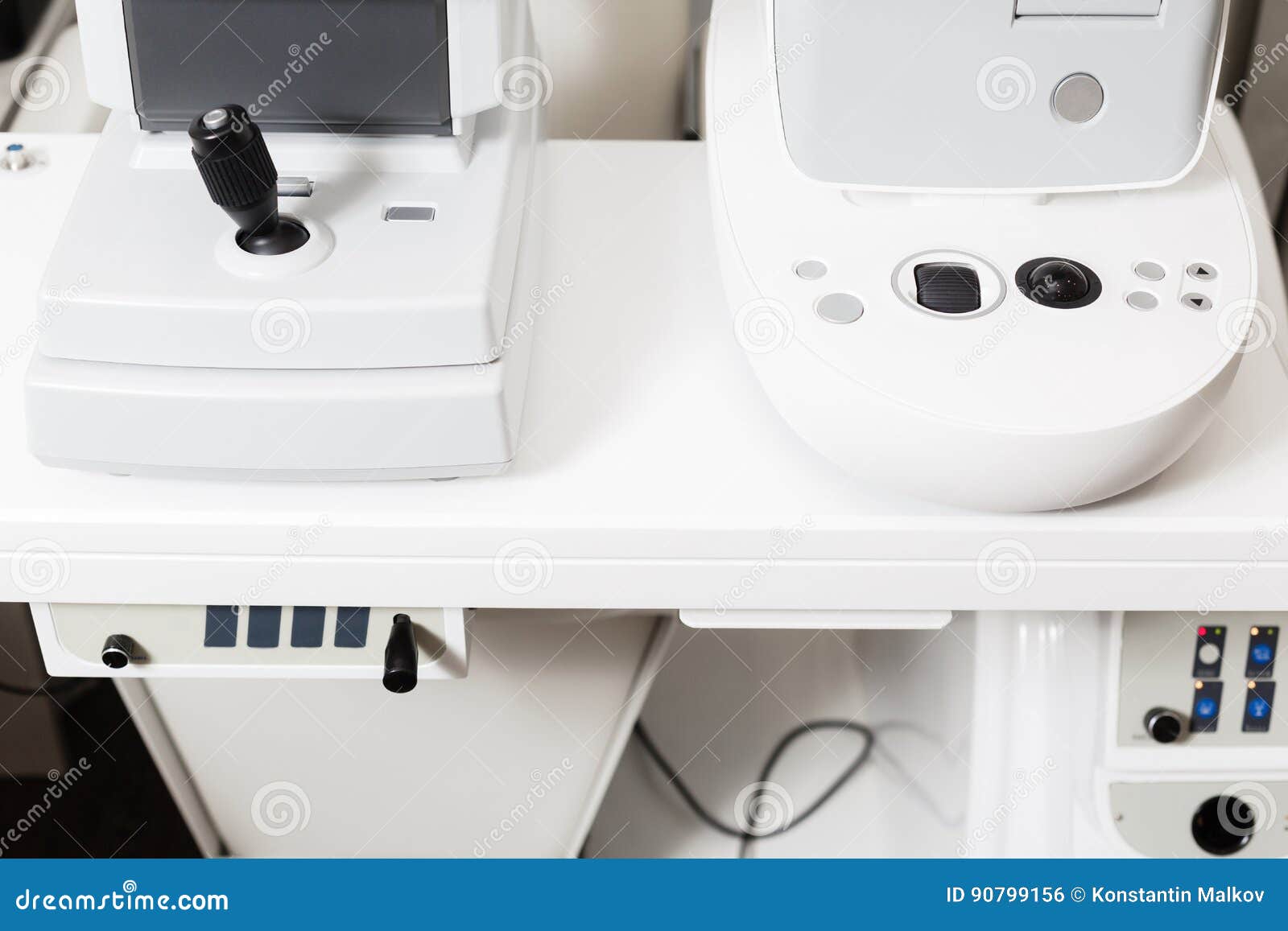 Close Up of Professional Eye Testing Equipment. Modern Eye Testing ...