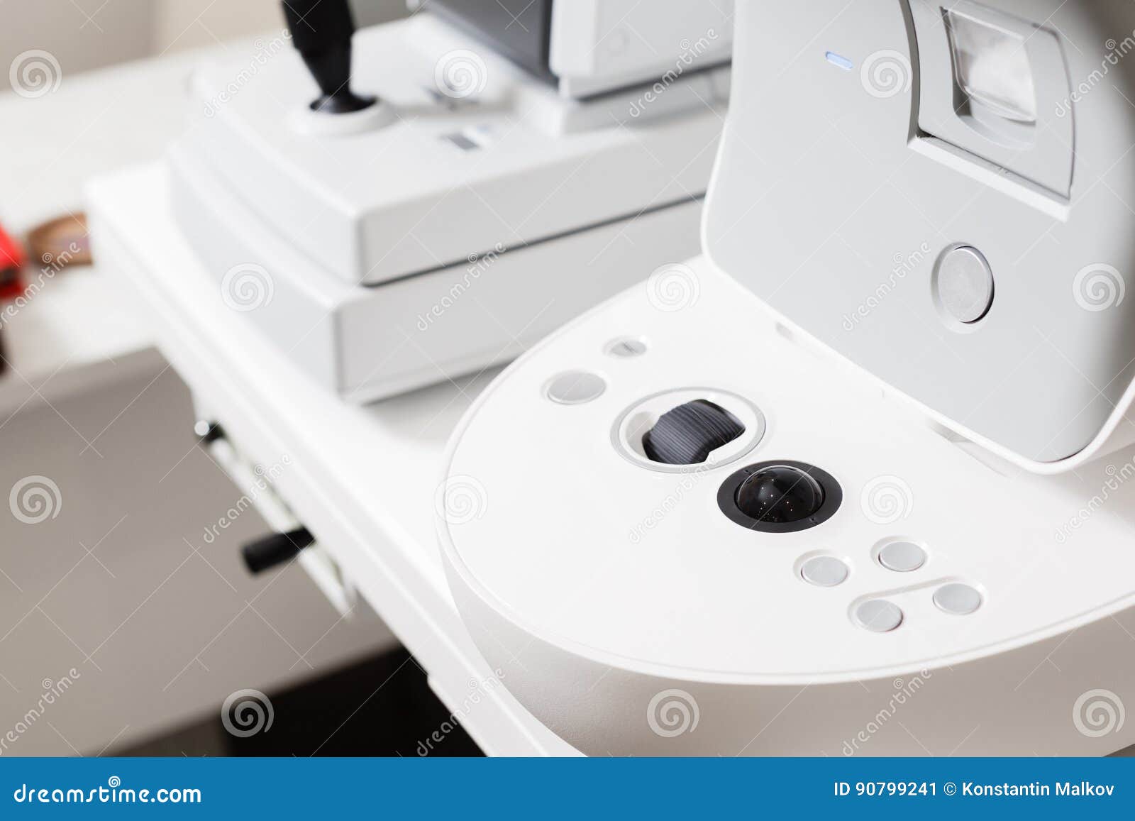 Close Up of Professional Eye Testing Equipment. Modern Eye Testing ...